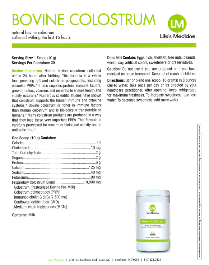 Bovine Colostrum – Life's Medicine